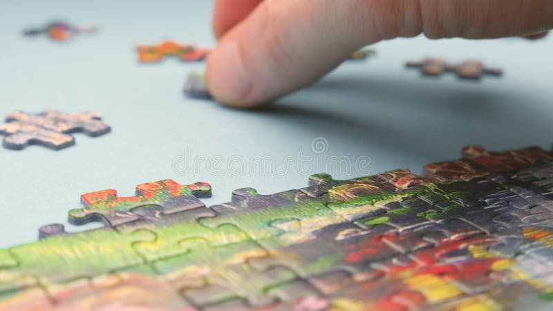 Two Pieces of the Puzzle Fit Together. Loop Animation of Two Puzzle ...