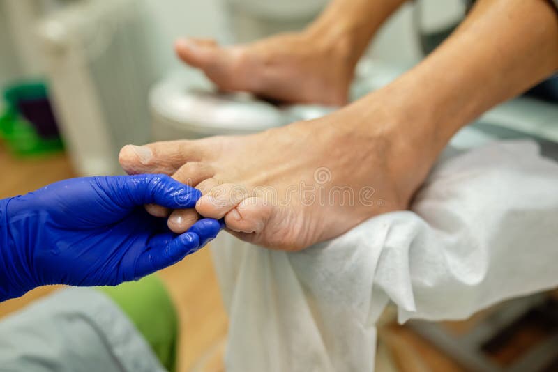 Concept of Male Pedicure, Cosmetologist Makes Classic Pedicure for an ...
