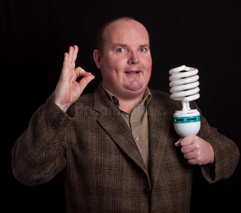 Concept of Male Thinking and Light Bulb on Black Stock Photo - Image of ...