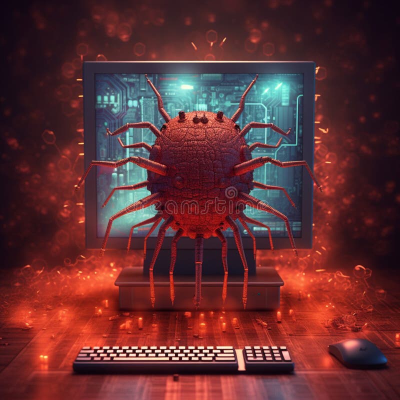 Concept of Malware in Computer Stock Illustration - Illustration of ...