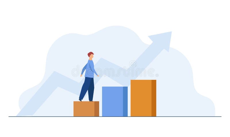 Concept of a Man Going Up the Career Ladder Stock Vector - Illustration ...