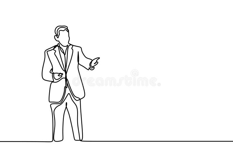 People Presenting Continuous Line Drawing Stock Illustrations – 176 ...