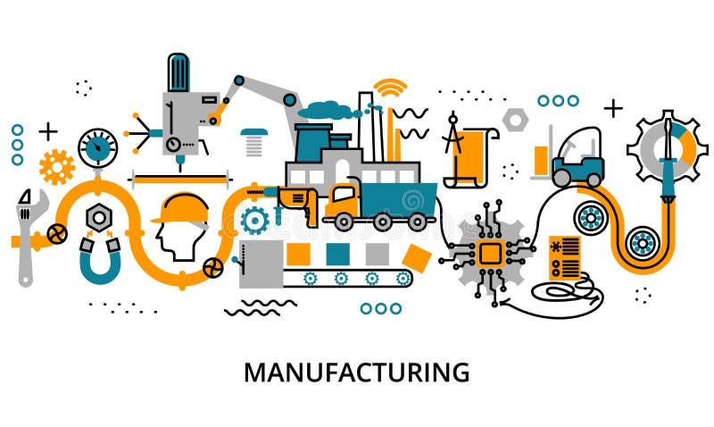 Concept of Manufacturing Process Stock Illustration - Illustration of ...