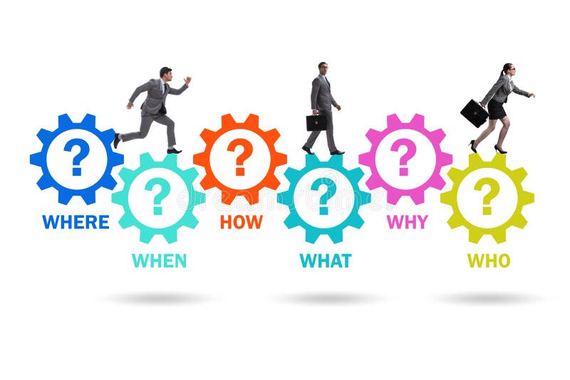 Concept of Many Questions with Business People Stock Photo - Image of ...