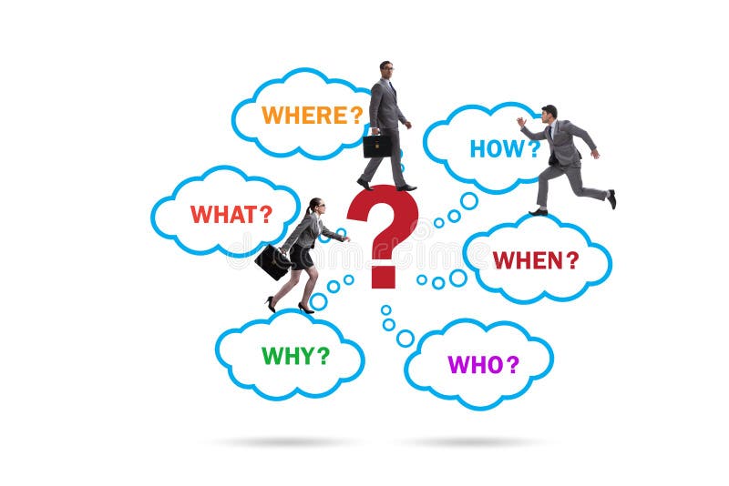 Concept of Many Questions with Business People Stock Photo - Image of ...