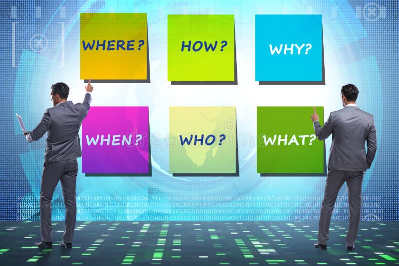 Concept of Many Questions with Businessman Stock Image - Image of ...