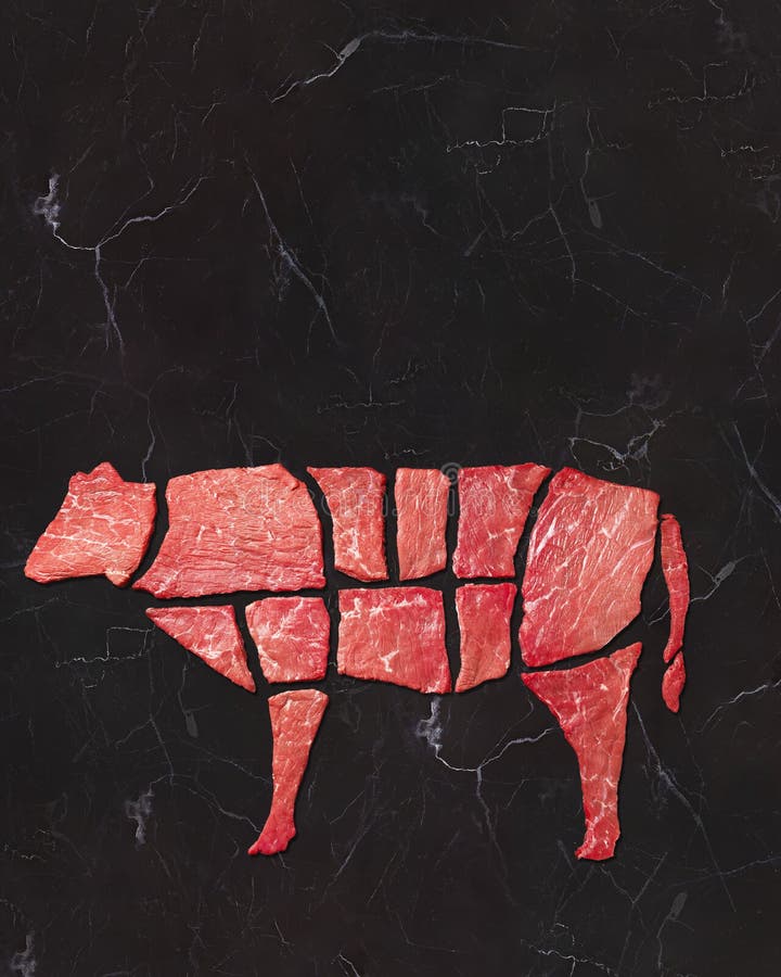 Concept Marbled Meat Beef. Top View. Black Marbled Background Stock ...