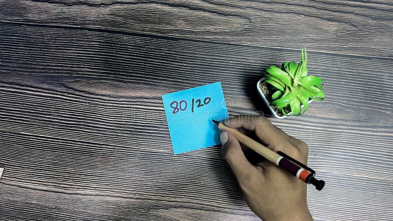 Concept of Marketing 80 Per 20 Write on Sticky Notes Isolated on Wooden ...