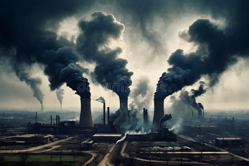A Massive Emission of Smokes from Factories Causing Air Pollution Stock ...