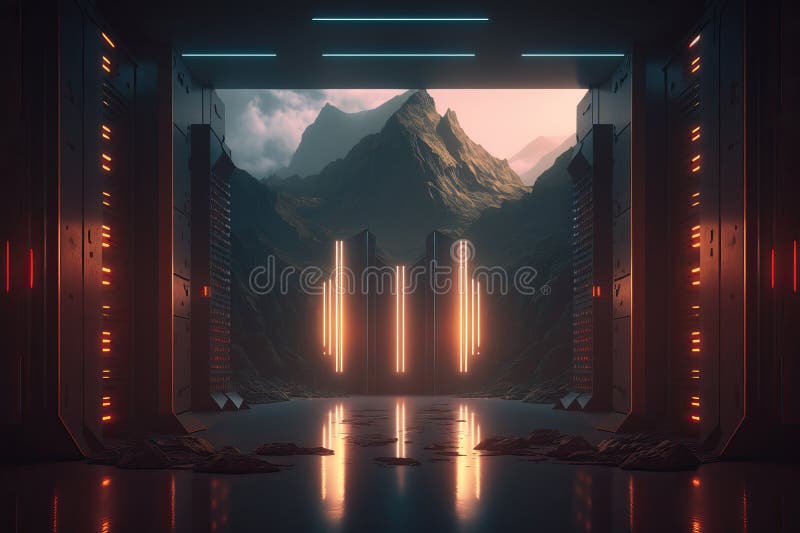 Massive Hidden Data Center - AI Generated Stock Illustration ...