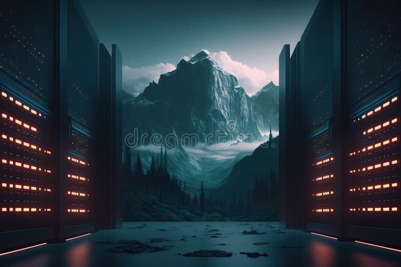 Massive Hidden Data Center - AI Generated Stock Illustration ...