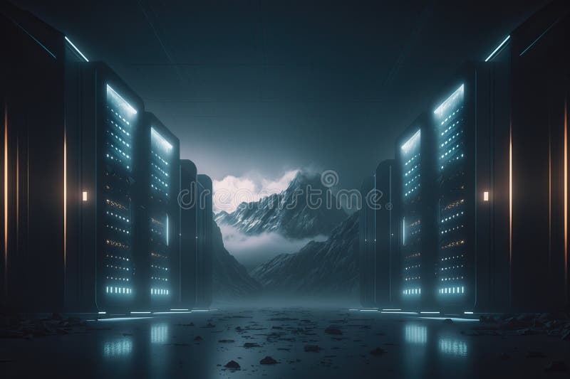Massive Hidden Data Center - AI Generated Stock Illustration ...