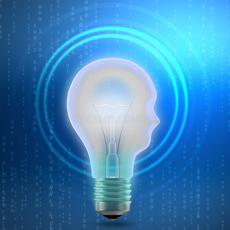 Concept of Mechanism Light Bulb Head Man Stock Illustration ...