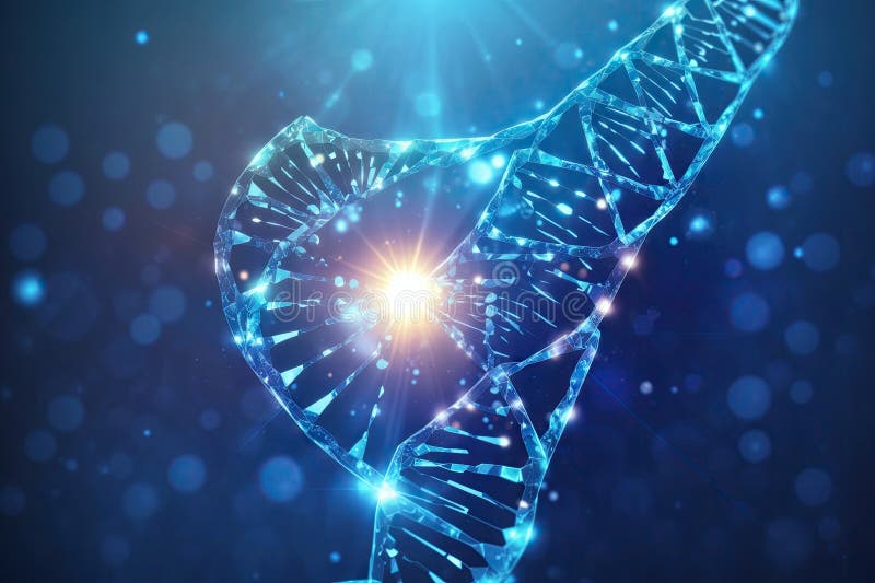 Concept Medical Blue Banner with Sun Light Code of Dna. Ai Generative ...