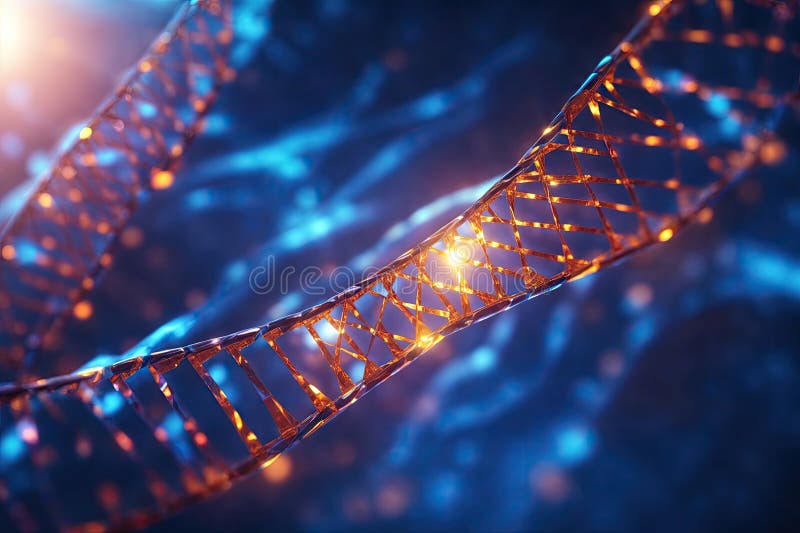 Concept Medical Blue Banner with Sun Light Code of Dna. Ai Generative ...
