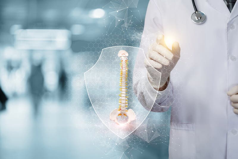 Concept of Medical Protection of the Patient`s Spine Stock Image ...