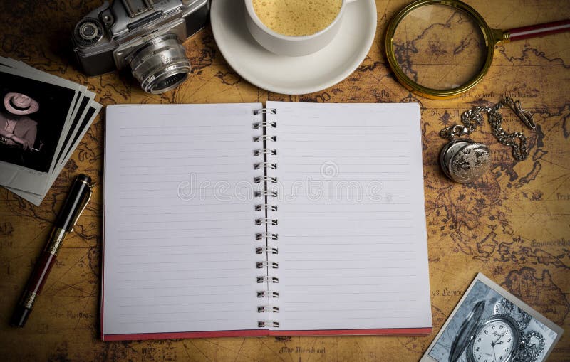 The Concept of Memories from Old Days with Vintage Camera and Diary ...