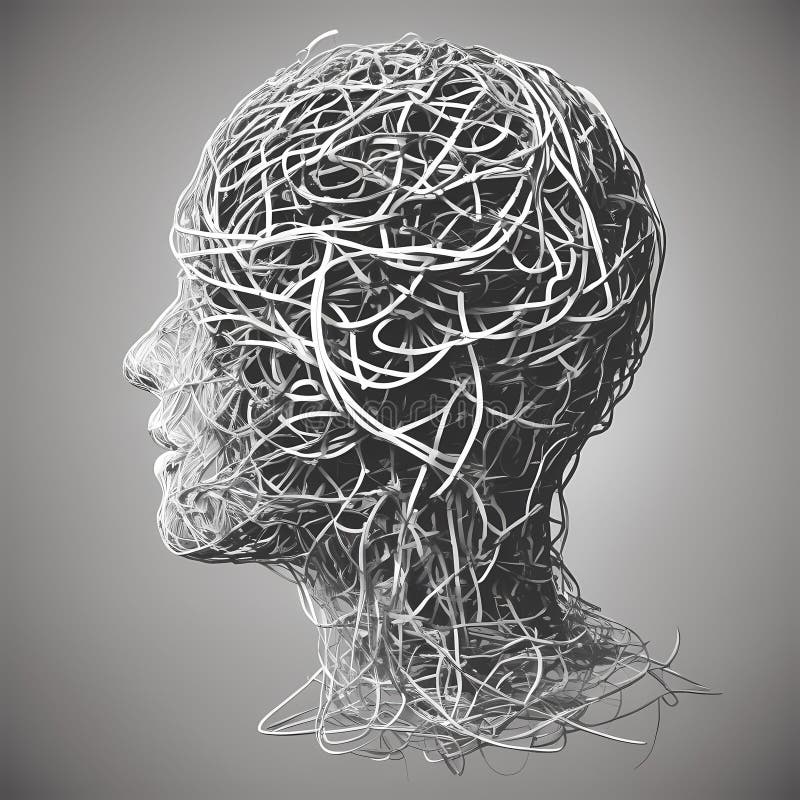 Confusion in head stock illustration. Illustration of intelligence ...