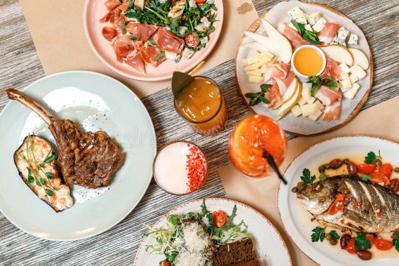 The Concept of the Menu of Different Dishes in the Restaurant Stock ...