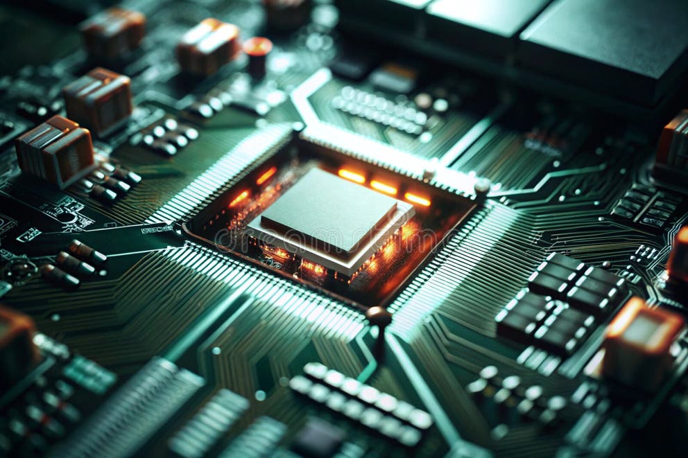 Concept of the Metaverse and an Abstract Glowing Chip Generative Ai ...