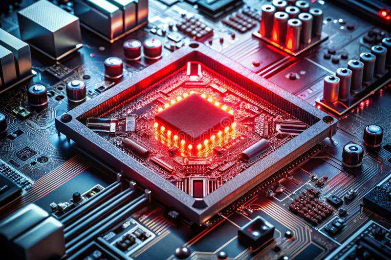 Concept of the Metaverse and an Abstract Glowing Chip Generative Ai ...