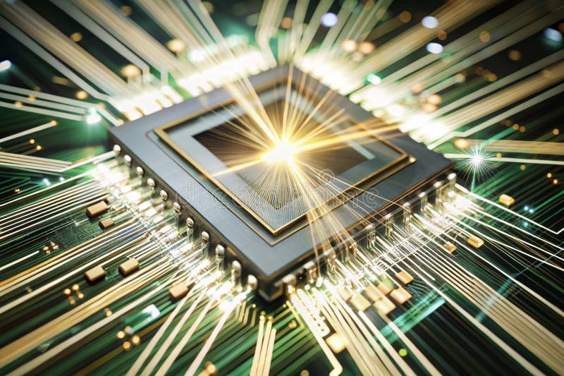 Concept of the Metaverse and an Abstract Glowing Chip Generative Ai ...