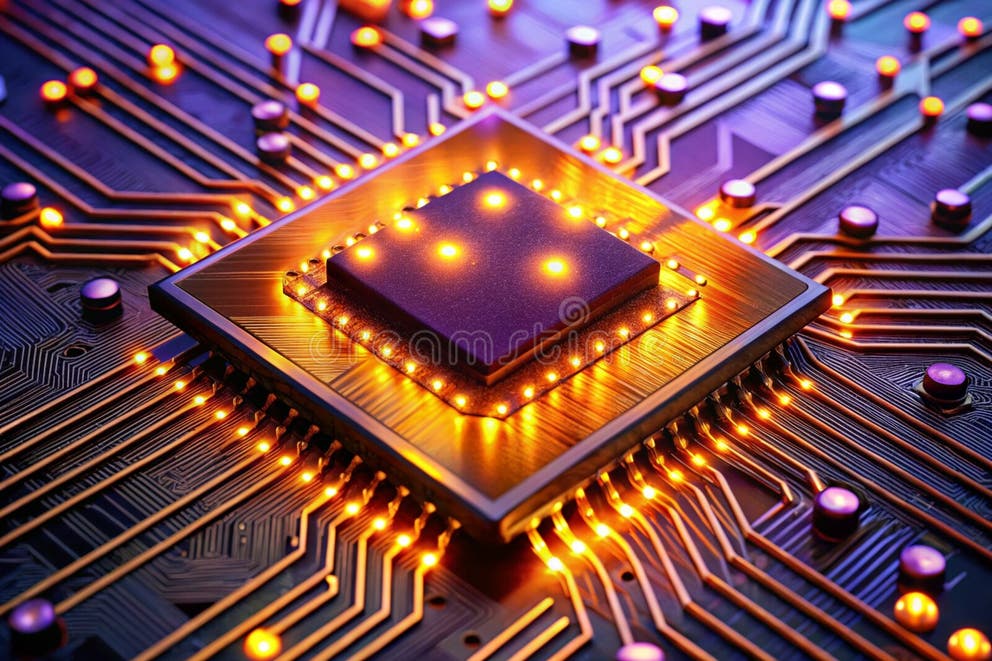 Concept of the Metaverse and an Abstract Glowing Chip Generative Ai ...