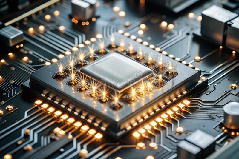 Concept of the Metaverse and an Abstract Glowing Chip Generative Ai ...