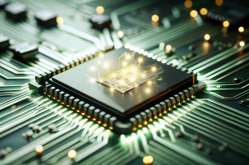 Concept of the Metaverse and an Abstract Glowing Chip Generative Ai ...