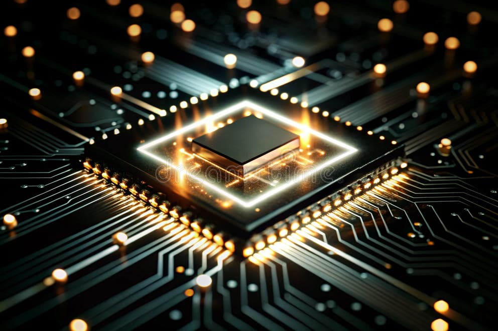 Concept of the Metaverse and an Abstract Glowing Chip Generative Ai ...