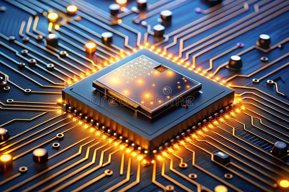 Concept of the Metaverse and an Abstract Glowing Chip Generative Ai ...