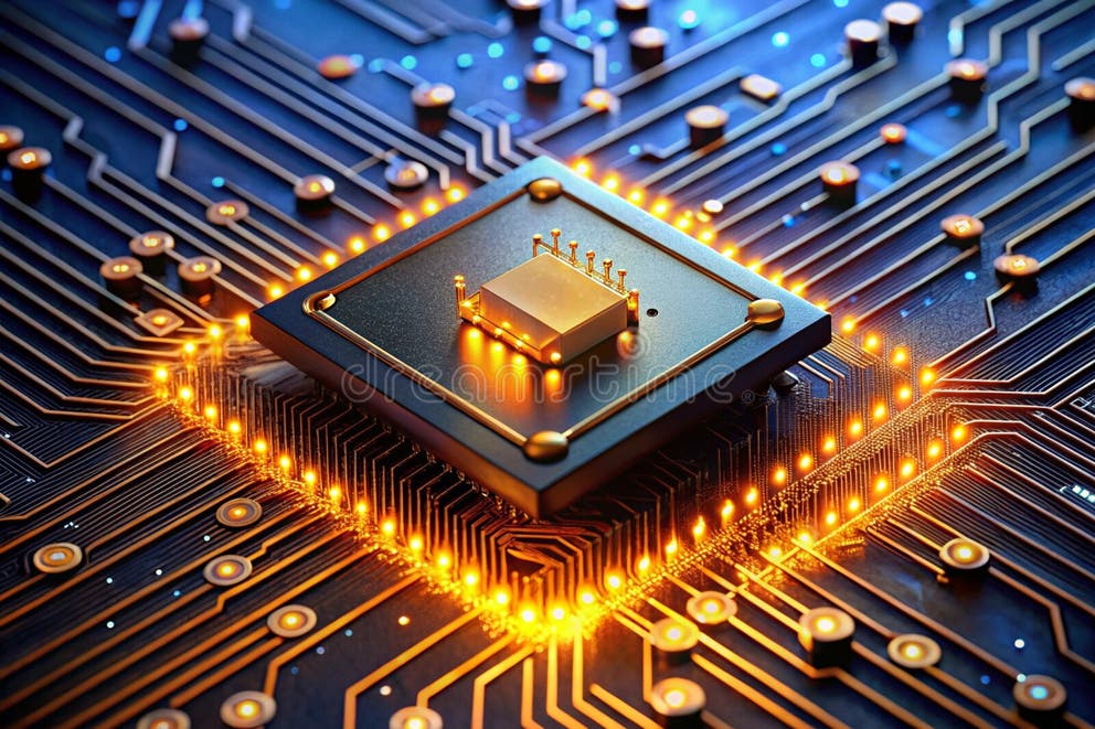 Concept of the Metaverse and an Abstract Glowing Chip Generative Ai ...