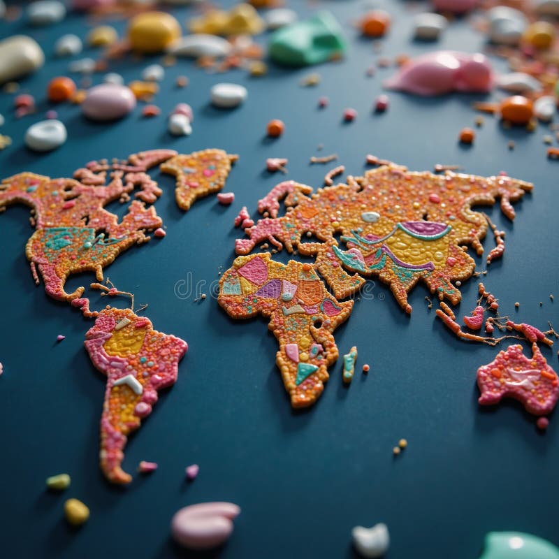 Microplastics Polluting the Globe Portrayed As Colored Debris Shaping ...