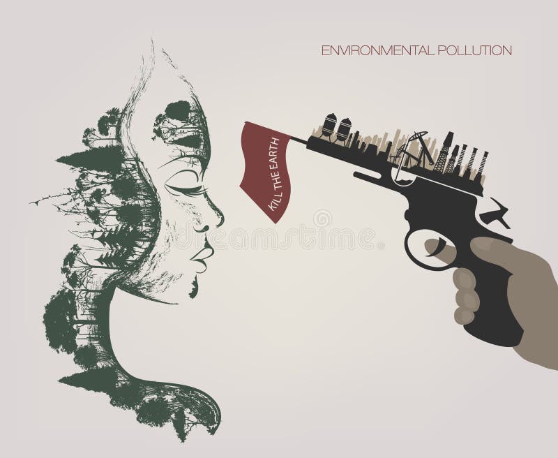 Poster Voor Milieuvervuiling Vector Illustratie - Illustration of ...