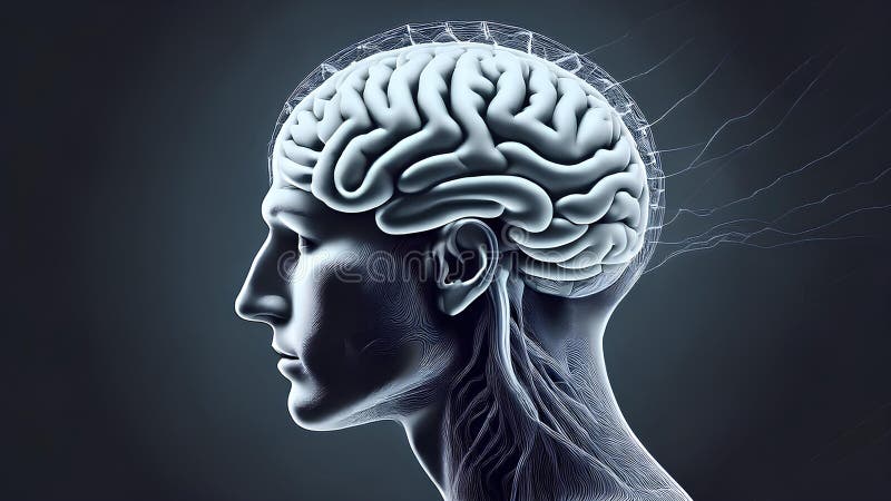 Concept: Mind, Intelligence, Intellect. the Brain with Convolutions in ...