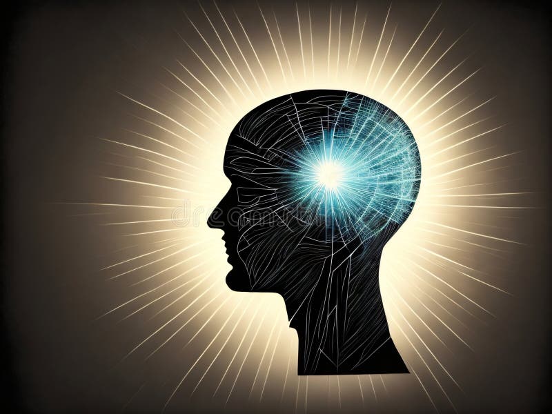 Concept of Mindfulness and Mental Activity. Human Face and Elements ...