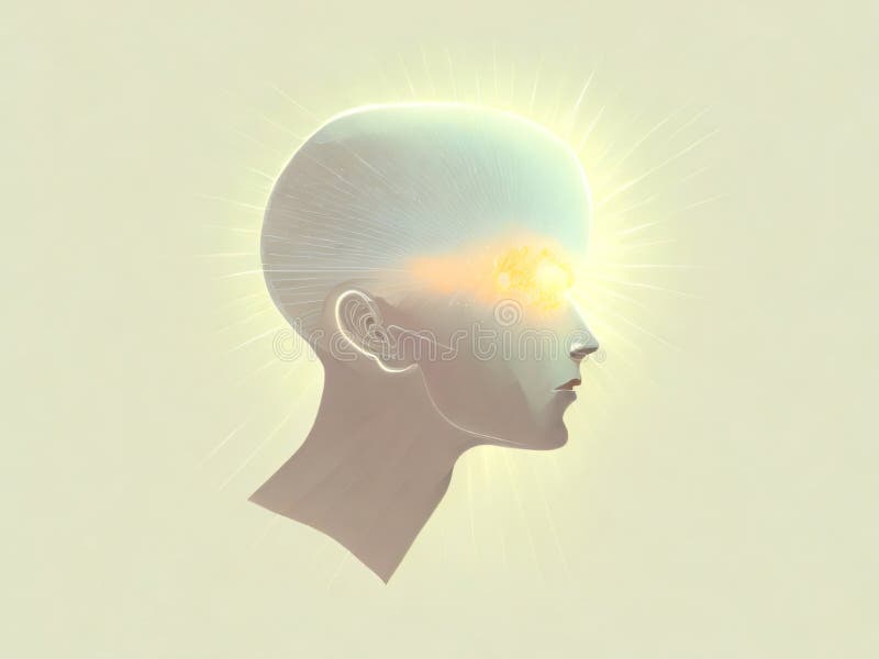 Concept of Mindfulness and Mental Activity. Human Face and Elements ...