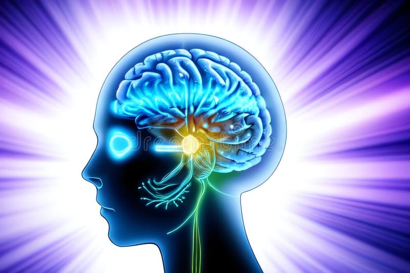 Concept of Mindfulness and Mental Activity. Human Face and Elements ...