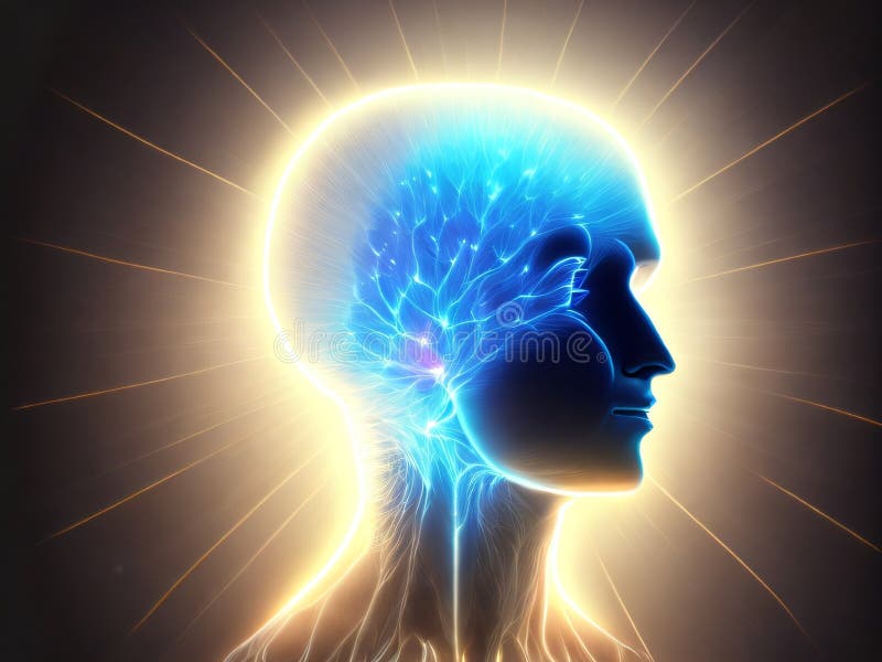 Concept of Mindfulness and Mental Activity. Human Face and Elements ...