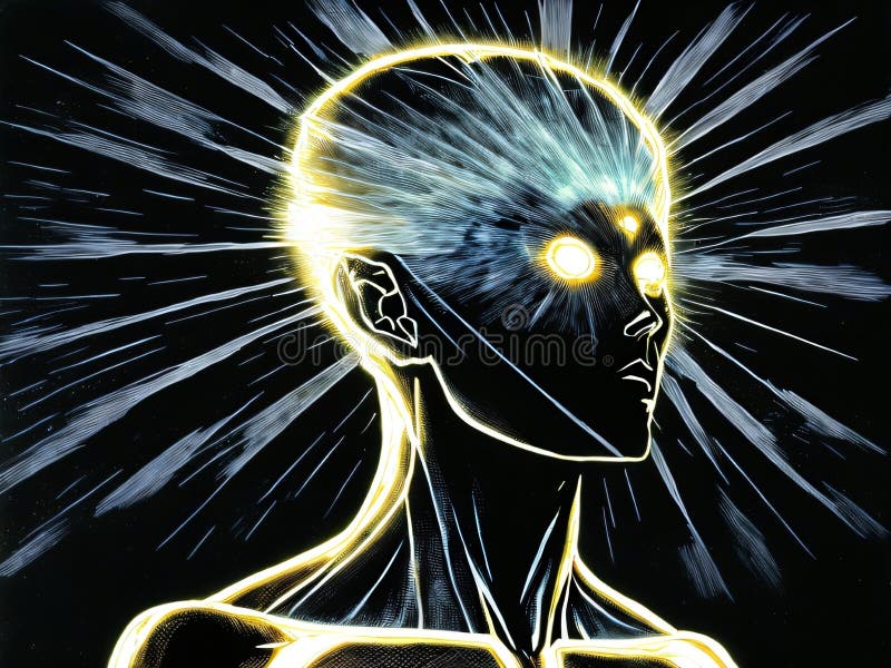 Concept of Mindfulness and Mental Activity. Human Face and Elements ...