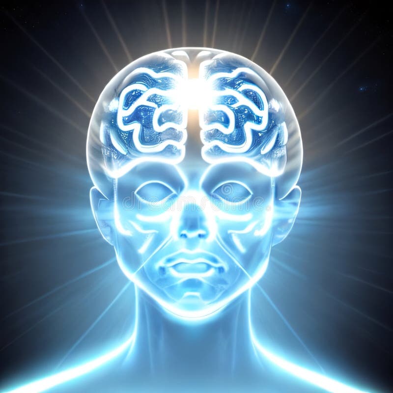 Concept of Mindfulness and Mental Activity. Human Face and Elements ...