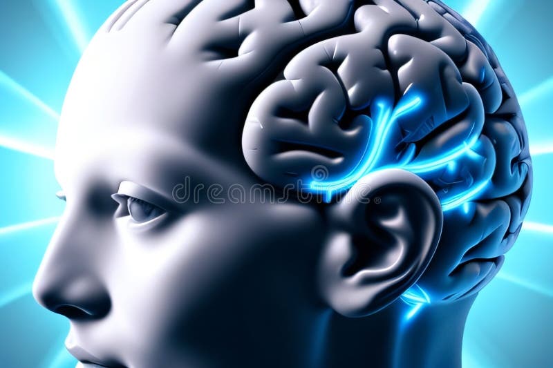 Concept of Mindfulness and Mental Activity. Human Face and Elements ...