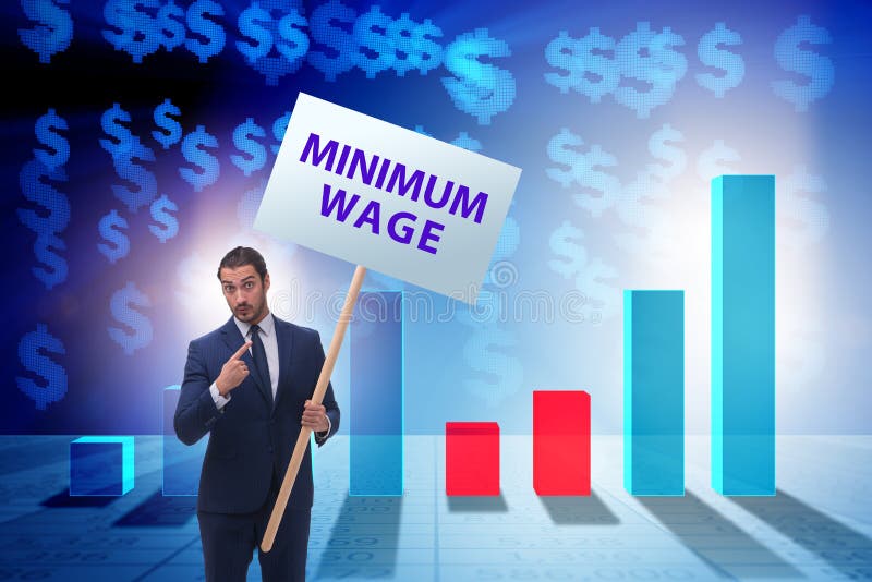 Concept of Minimum Wage with Businessman Stock Image - Image of ...