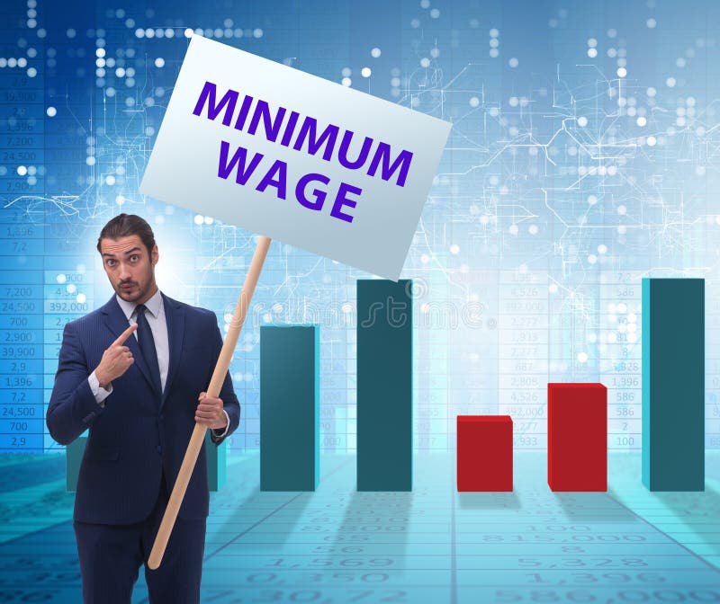 Concept of Minimum Wage with Businessman Stock Photo - Image of ...