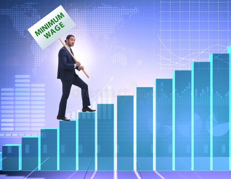 Concept of Minimum Wage with Businessman Stock Image - Image of lowest ...