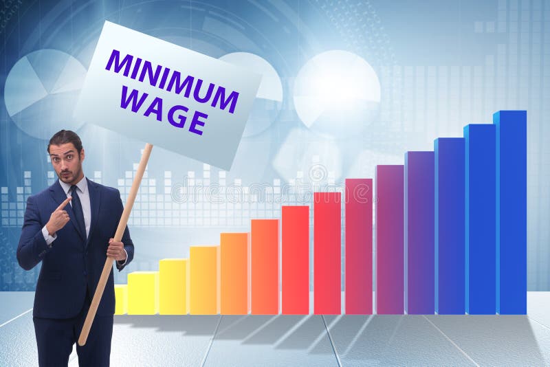 Concept of Minimum Wage with Businessman Stock Image - Image of ...