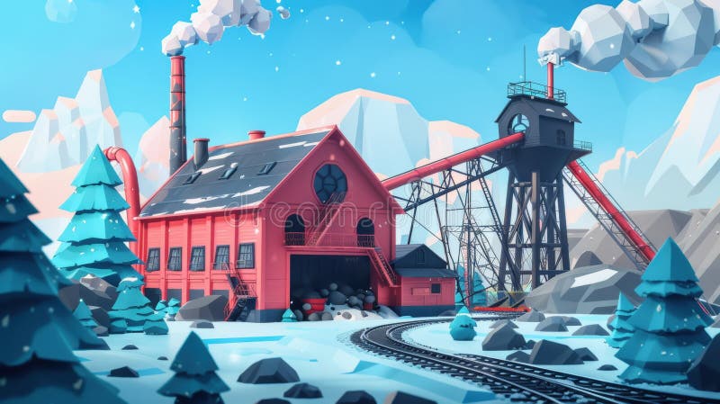 Concept of Mining Excavation with Workers and Machinery Operating at an ...