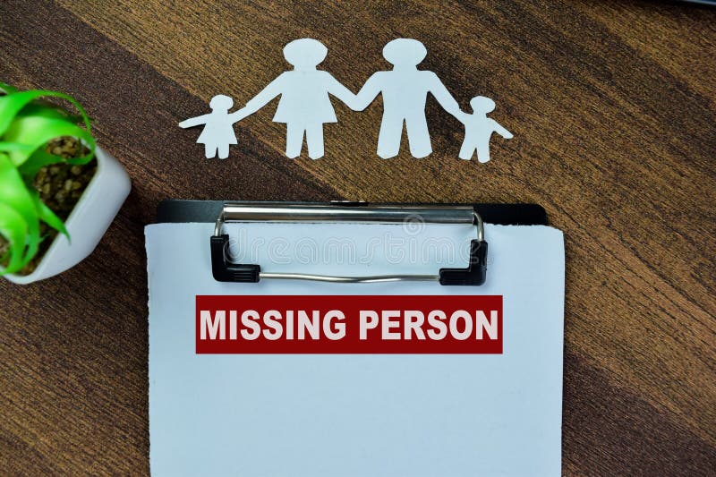 Concept of Missing Person Write on Paperwork on a Book Isolated on ...