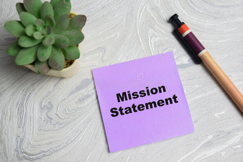 Concept of Mission Statement Write on Sticky Notes Isolated on Wooden ...