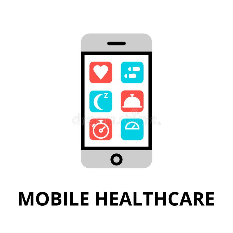 Concept of Mobile Healthcare Icon Stock Vector - Illustration of life ...